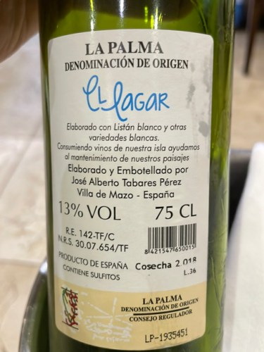 Jose Alberto Tabares Perez El Lagar La Palma Tinto | Vivino US