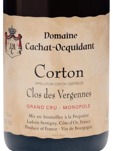 Cachat-Ocquidant Monopole Corton Grand Cru 'Clos des Vergennes ...