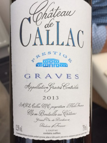 2013 Château de Callac Prestige Graves | Vivino US