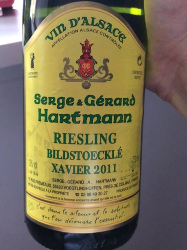 Hartmann Serge & Gérard Bildstoecklé Xavier Riesling | Vivino 日本