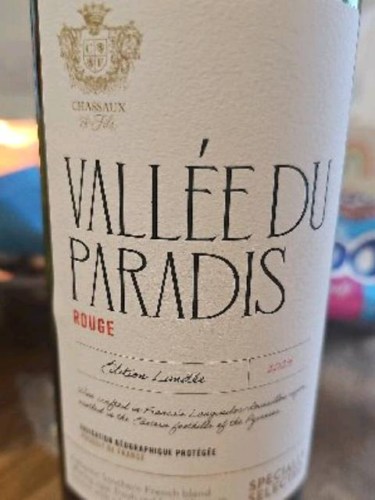 Chassaux Vallée du Paradis Édition Limitée Rouge | Vivino US