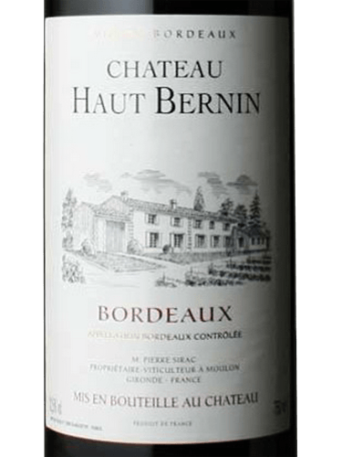 Château Haut Bernin Bordeaux | Vivino US