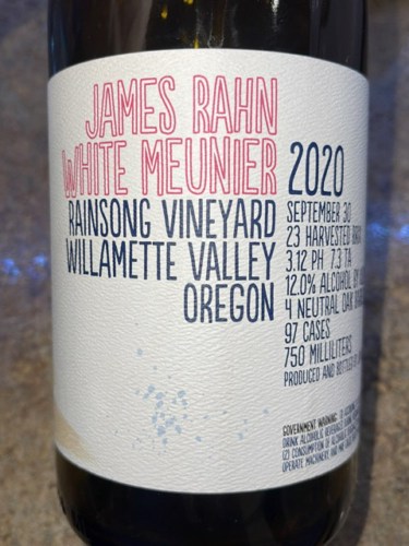 James Rahn Rainsong Vineyard White Meunier | Vivino English