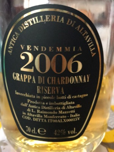 N.V. Antica Distilleria di Altavilla Grappa di Chardonnay Riserva ...