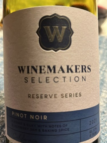 Walmart Winemakers Selection Reserve Series Pinot Noir | Vivino France