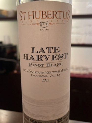 St. Hubertus Estate Winery Pinot Blanc Late Harvest | Vivino US