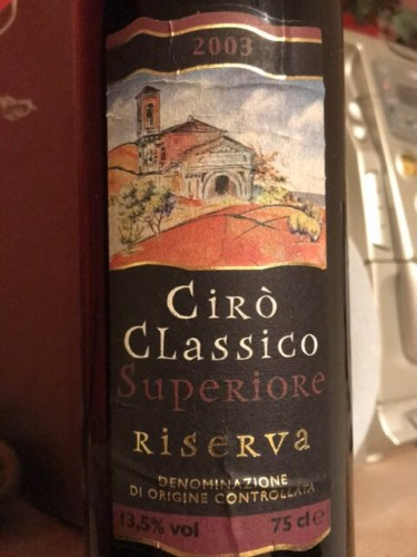 2003 Caparra & Siciliani Cirò Classico Superiore Riserva | Vivino US
