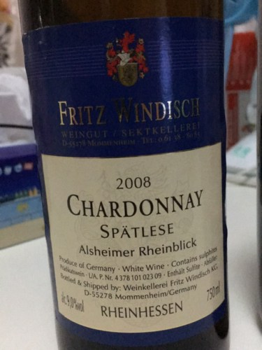 Fritz Windisch Alsheimer Rheinblick Chardonnay Spätlese | Vivino US