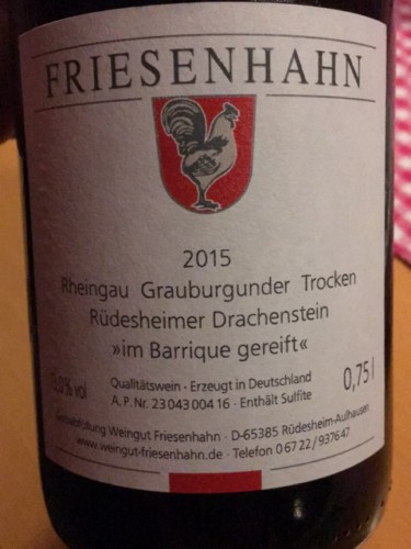 Friesenhahn Rudesheimer Drachenstein Grauburgunder Trocken | Vivino US