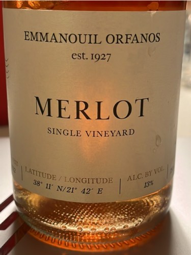 Orphanos Merlot Rosé | Vivino US