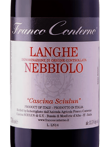 1997 Franco Conterno Langhe Nebbiolo Cascina Sciulun | Vivino US