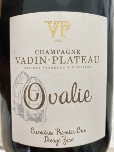 2017 Vadin Plateau Cumieres Premier Cru Ovalie Dosage Zéro Champagne ...