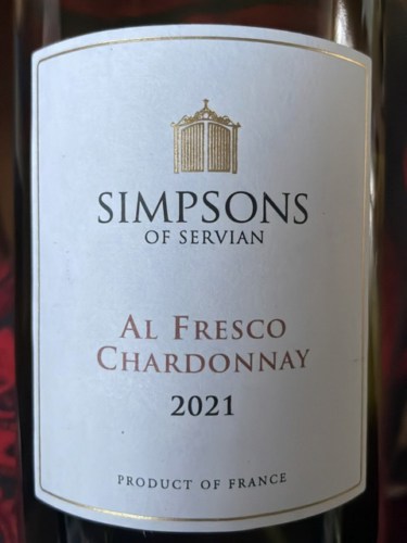 Simpsons of Servian Al Fresco Chardonnay | Vivino US