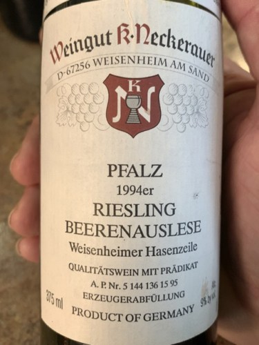 K. Neckerauer Weisenheimer Hasenzeile Riesling Beerenauslese | Vivino ...