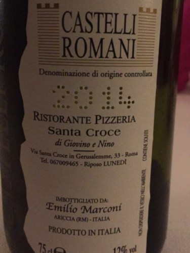 Emilio Marconi Castelli Romani Ristorante Pizzeria Santa Croce | Vivino US
