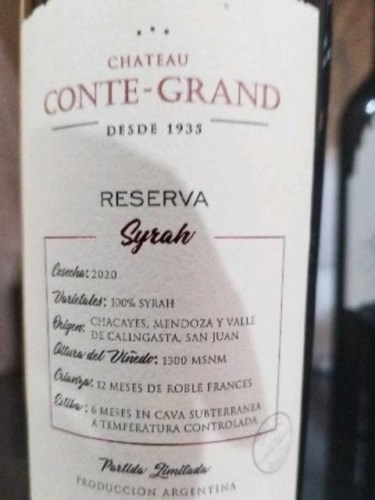 Château Conte-Grand Reserva Syrah | Vivino US