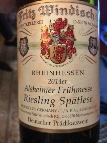Fritz Windisch Alsheimer Frühmesse Riesling Spätlese | Vivino US