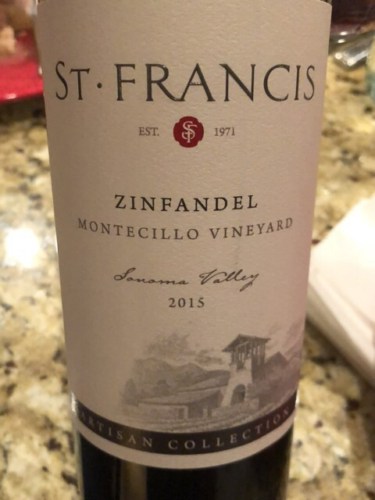 2015 St. Francis Artisan Collection Montecillo Vineyard Zinfandel ...