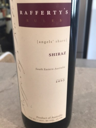 Rafferty's Rules Angel's Share Shiraz | Vivino US