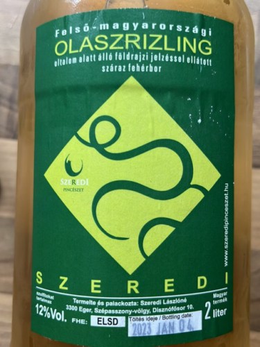 Szeredi Olaszrizling | Vivino US