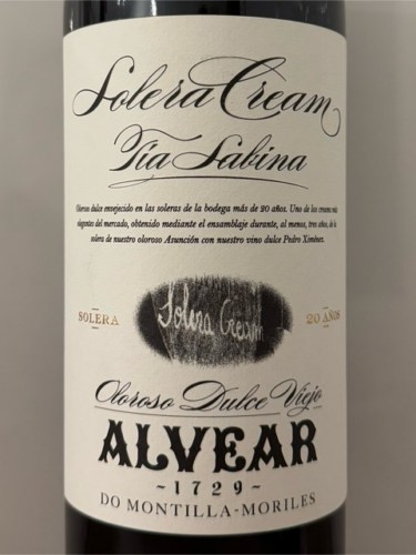 Alvear Solera Cream Tía Sabina | Vivino US
