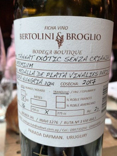 Bertolini Broglio Premium Tannat Exotic Senza Crianza | Vivino US