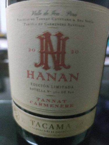 Tacama Hanan Edición Limitada Tannat - Carmenère | Vivino English
