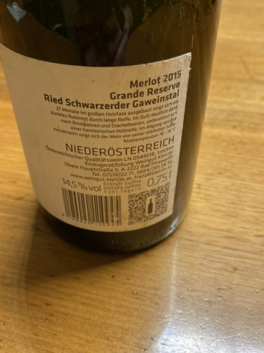 Kletzer Grande Reserve Ried Schwarzerder Gaweinstal Merlot | Vivino US
