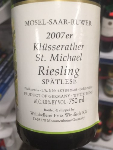 Fritz Windisch Klüsserather St. Michael Riesling Spätlese | Vivino 日本