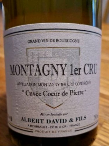 Albert David & Fils Montagny 1er Cru 'Cuvée Coeur de Pierre' | Vivino US