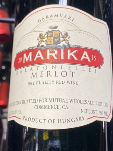 Garamvári Szőlőbirtok Marika Merlot Dry | Vivino US