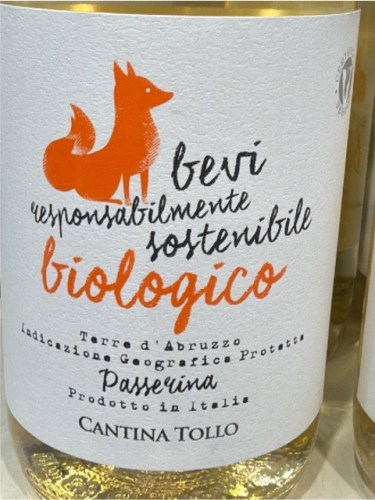 Cantina Tollo Passerina Terre d'Abruzzo Biologico | Vivino English