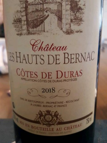 Château les Hauts de Bernac Côtes de Duras Rouge | Vivino English