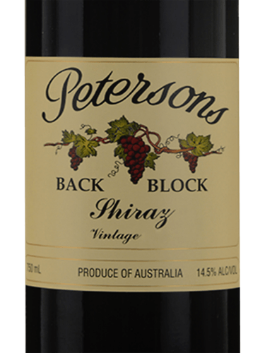 Petersons Back Block Shiraz | Vivino English