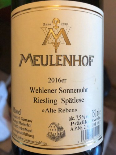 2021 Meulenhof Wehlener Sonnenuhr Riesling Spätlese Alte Reben | Vivino US