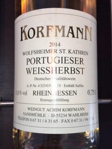 Achim Korfmann Wolfsheimer St. Kathrin Portugieser Weissherbst | Vivino US