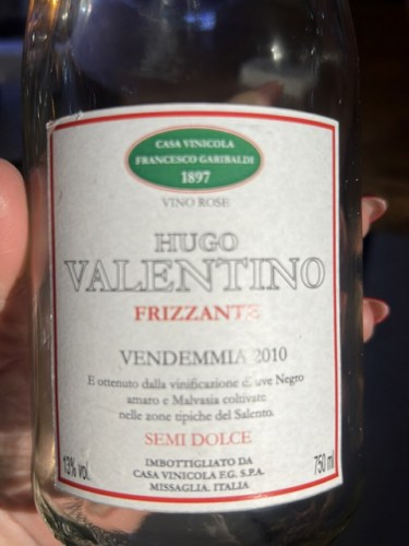 Casa Vinicola Francesco Garibaldi Hugo Valentino Frizzante Semi Dolce ...