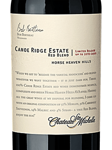 Chateau Ste. Michelle Canoe Ridge Estate Limited Release Red Blend ...