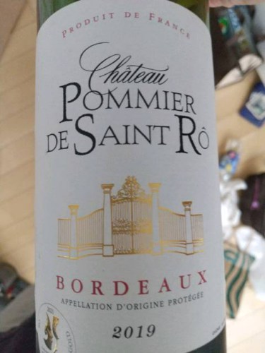 2019 Château Pommier de Saint Ro Bordeaux | Vivino US