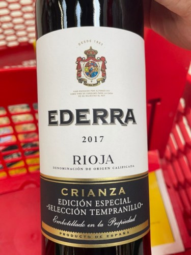 Ederra Editión Especial Selección Tempranillo Crianza | Vivino US