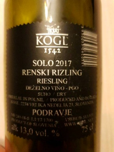Kogl Mea Culpa Renski Rizling | Vivino US