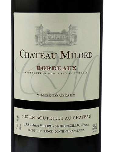 2012 Château Milord Bordeaux Rouge | Vivino