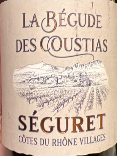 La Bégude Des Coustias Côtes du Rhône Villages 'Séguret' | Vivino Monaco